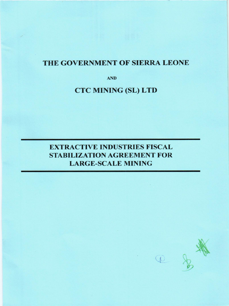 The Government of Sierra Leone and CTC Mining (SL) LTD Extractive ...