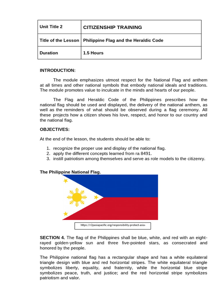 Unit Title 2 PHILIPPINE FLAG AND THE HERALDIC CODE | PDF | Flag