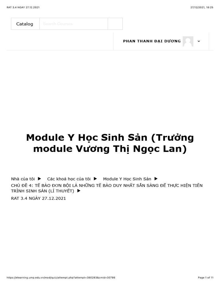 Module Y H Csinhs N (TR NG NG TH NG C Lan) : Catalog | PDF