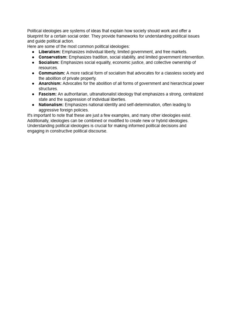 Political Ideologies | PDF