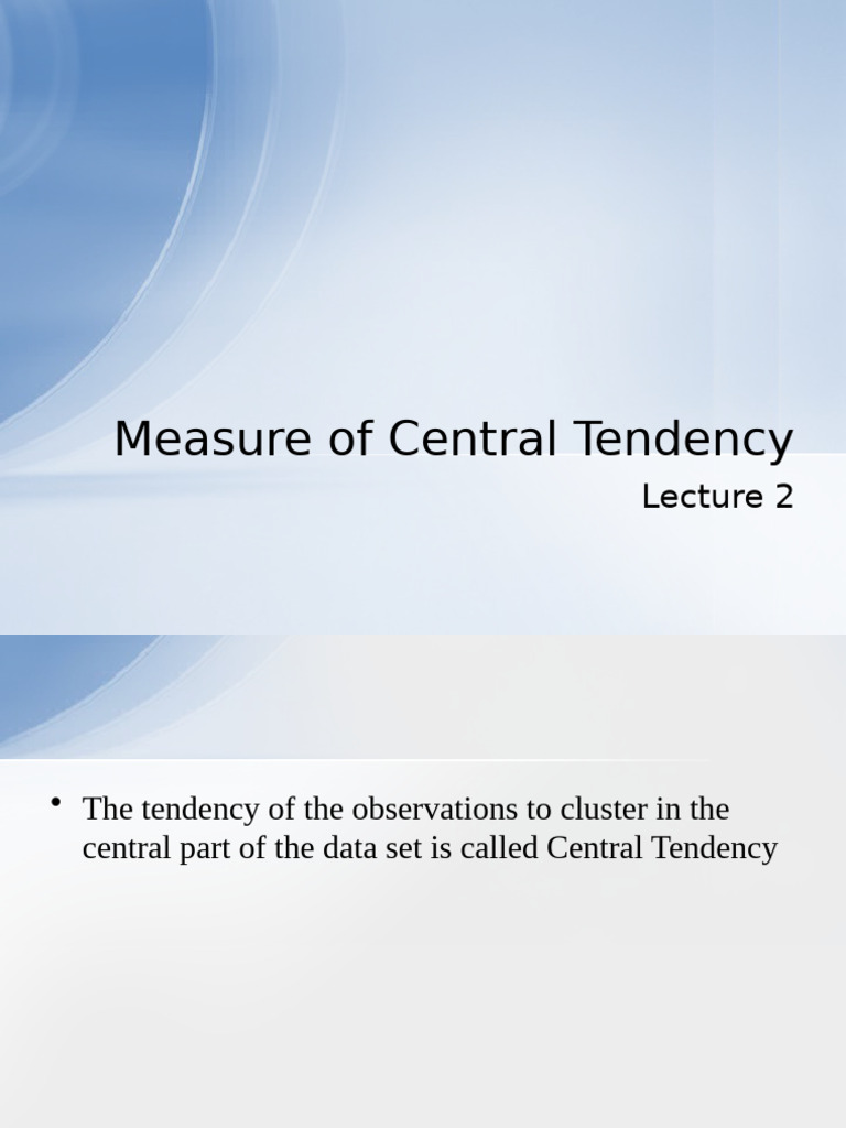 Lecture 2 | PDF | Median | Mode (Statistics)