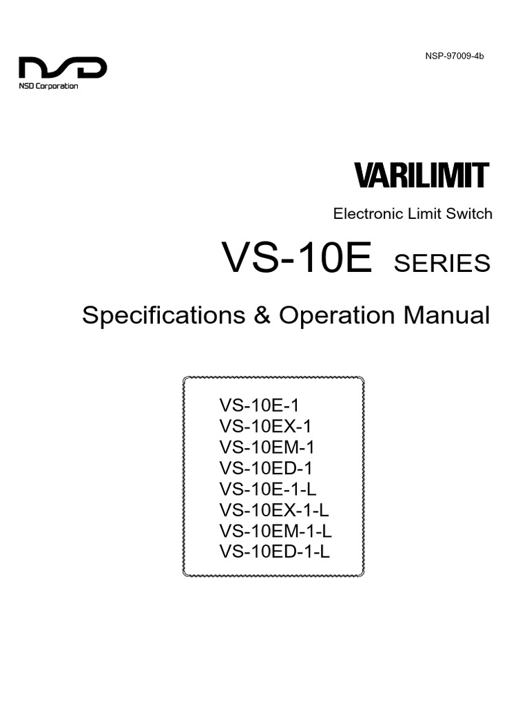 VS-10E Series Electronic Limit Switch Manual | PDF | Electrical ...