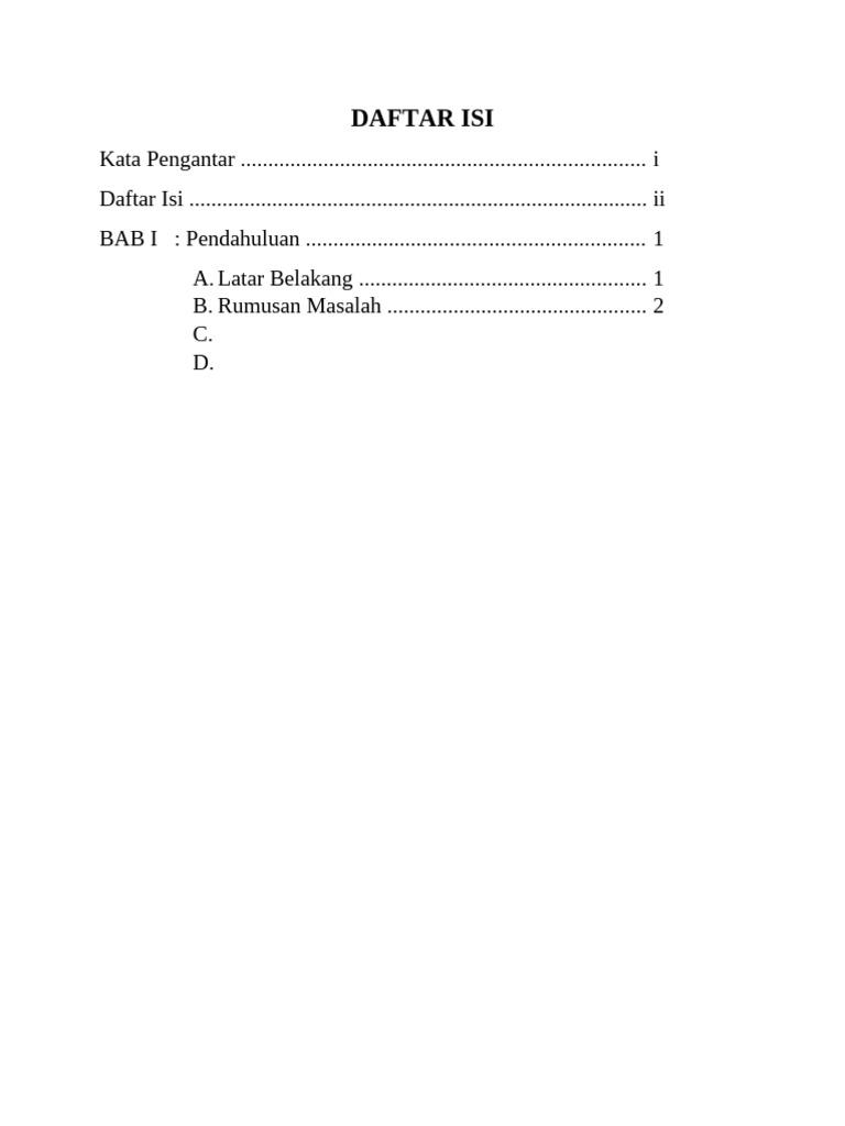 Daftar Isi Dan Tabel Fai | PDF