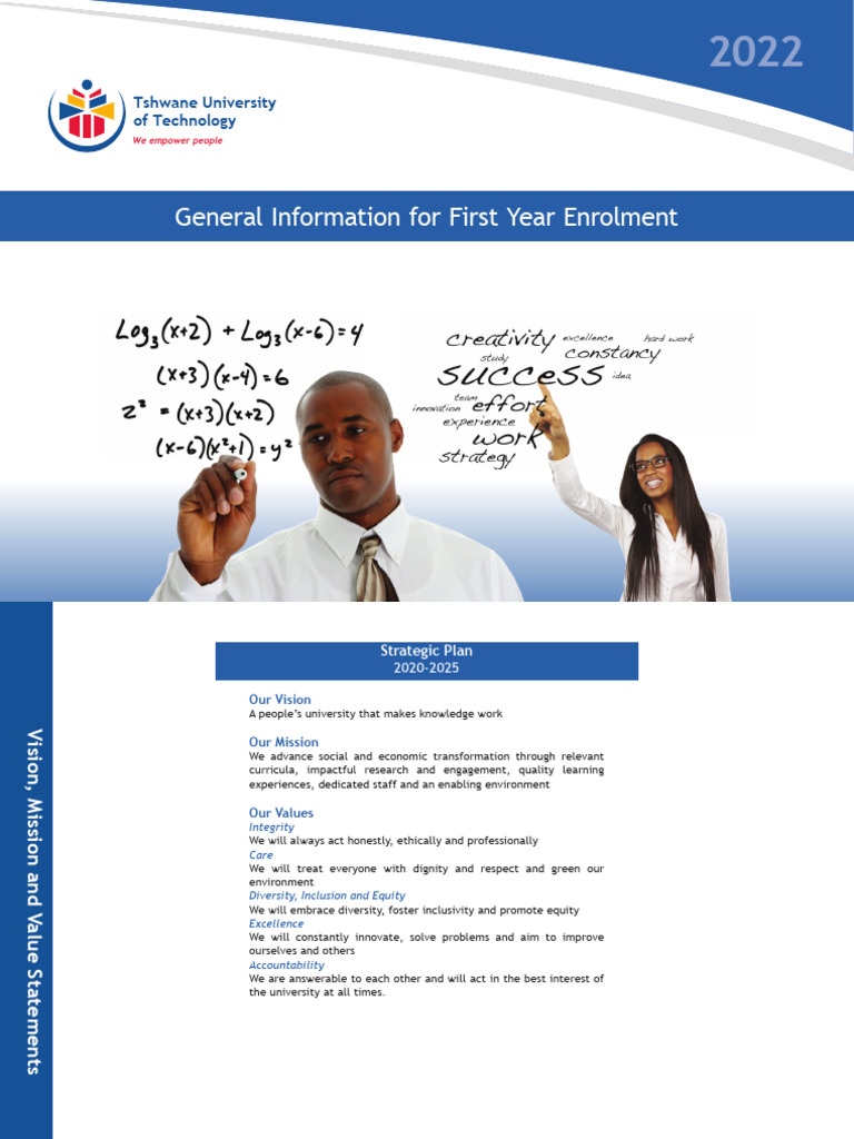 TUT First Year Enrolment Guide 2022 | PDF | Bachelor's Degree | Cheque