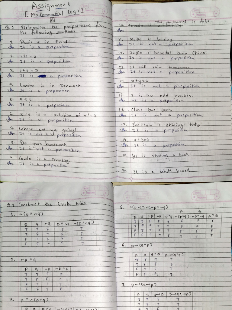Assignment-Ans - 3 (Mathematical Logic) | PDF