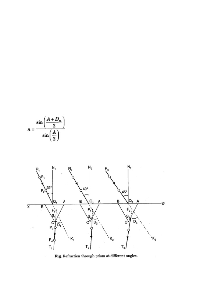 Experiment No.10 Prism Angle of Deviation | PDF | Refraction | Refractive Index