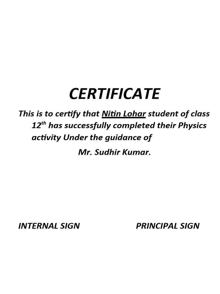 Certificate Phy | PDF