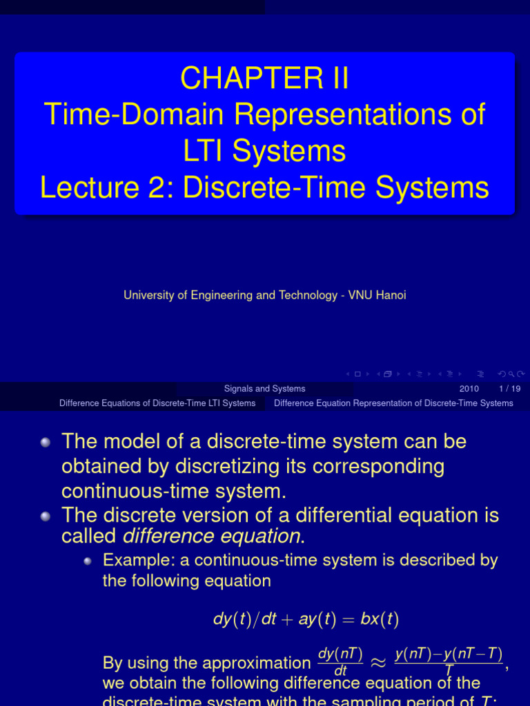 Discrete-Time LTI Systems Overview | PDF | Algorithms | Mathematical Objects