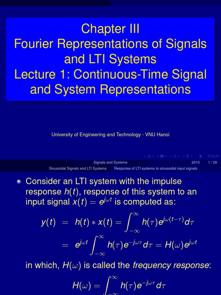Slides5 Fourier Representations of Continuous-Time Signals and Systems ...