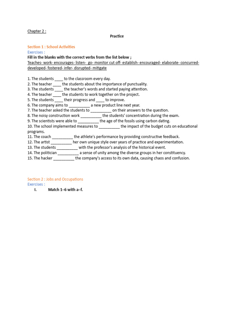 English Course Unit 2 - Exercise | PDF | Teachers