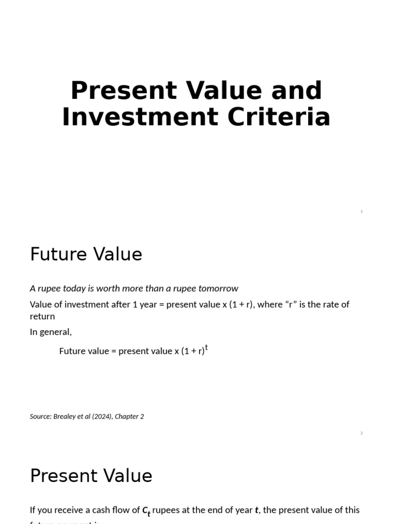 Product Finance - PV and Inverstment Criteria | PDF | Net Present Value ...