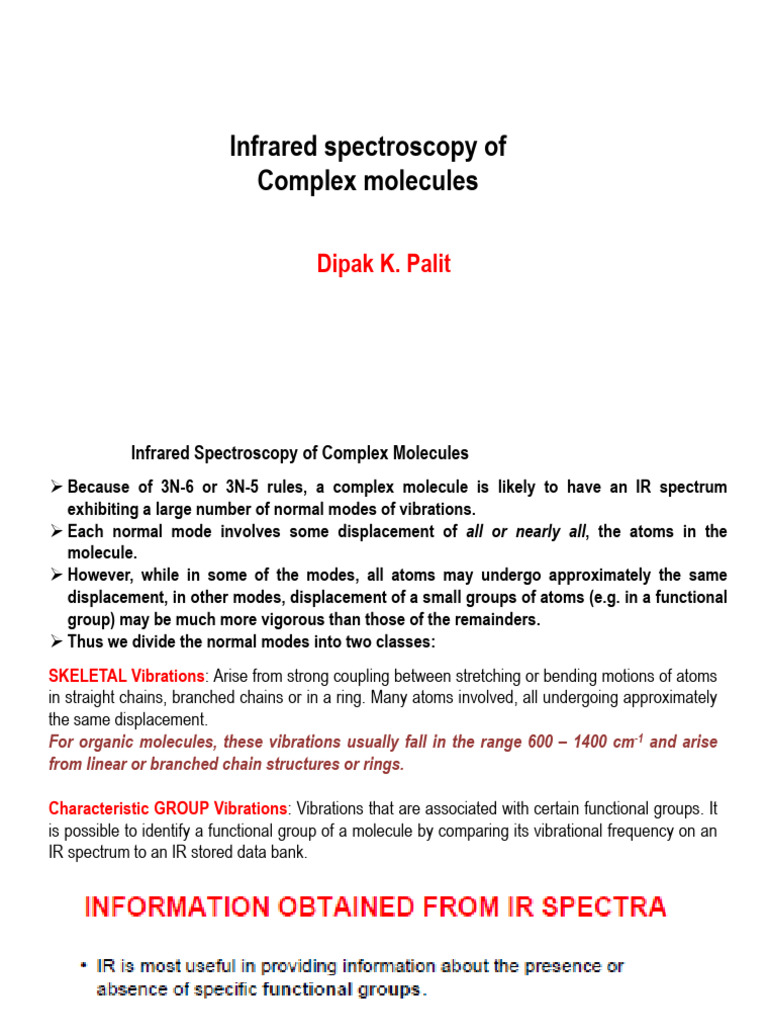 Infrared Spectroscopy of Molecules | PDF | Amide | Amine