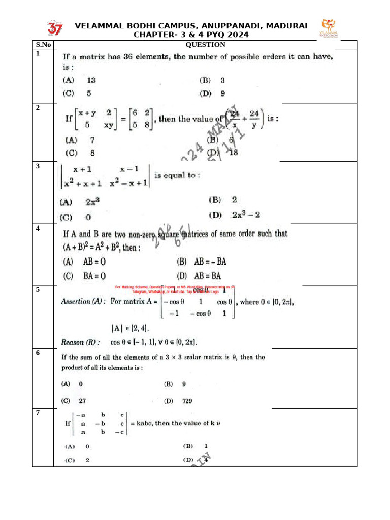 CH-3&4 Worksheet | PDF