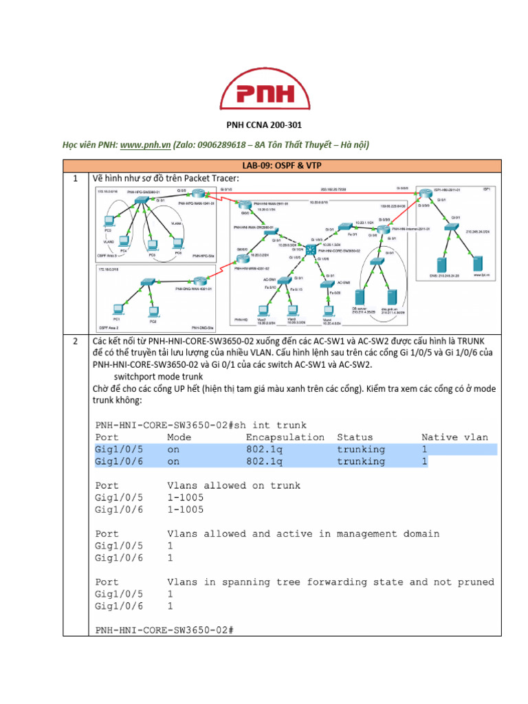 PNH CCNA-200-301 - Lab09-VTP | PDF