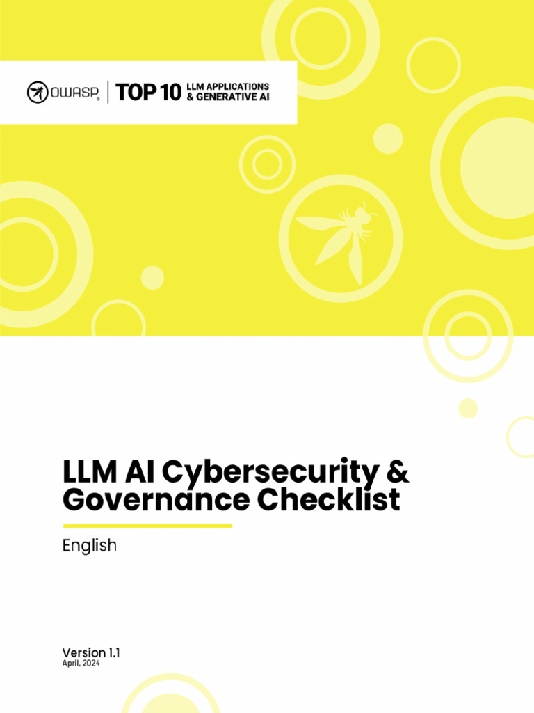 LLM Ai Cybersecurity & Governance Checklist | PDF | Computer Security ...
