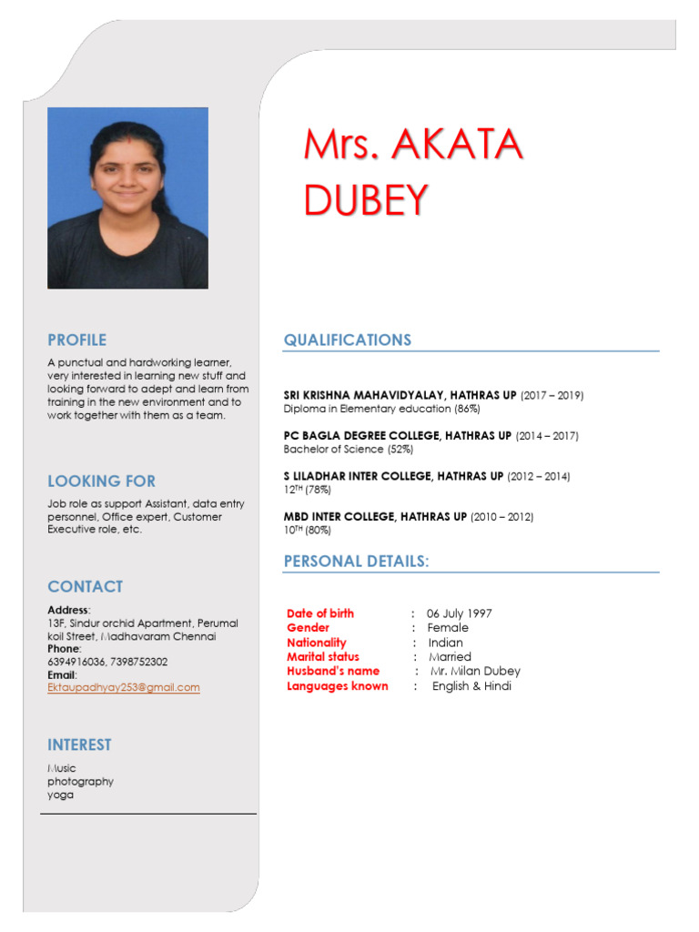 AKATA DUBEY Resume - Corporate | PDF