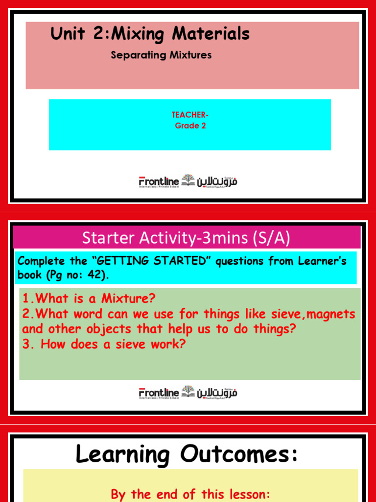 Grade 2: Separating Mixtures Lesson | PDF
