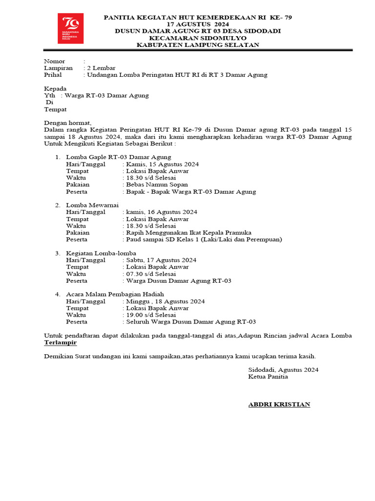 Undangan Lomba | PDF