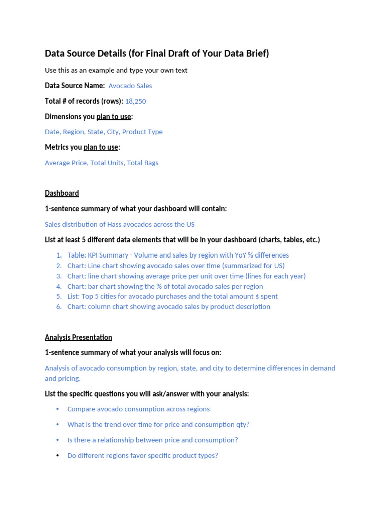 Data - Source - Details - Last - Page of - Your Data - Brief | PDF