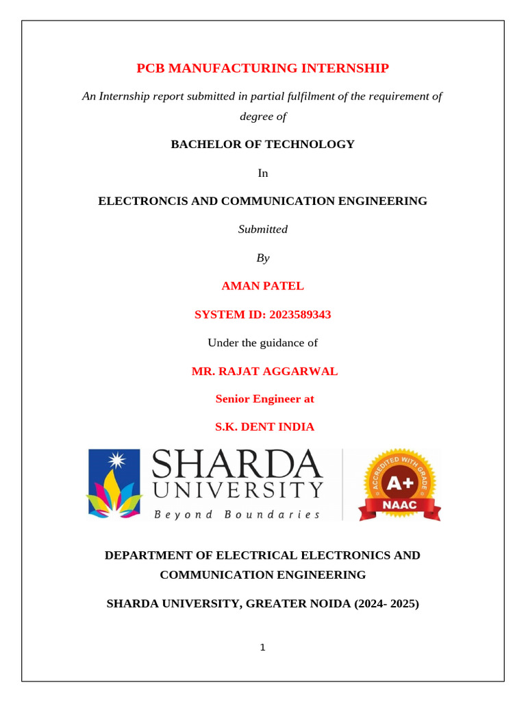 PCB Manufacturing Internship | PDF | Printed Circuit Board | Electronic Component