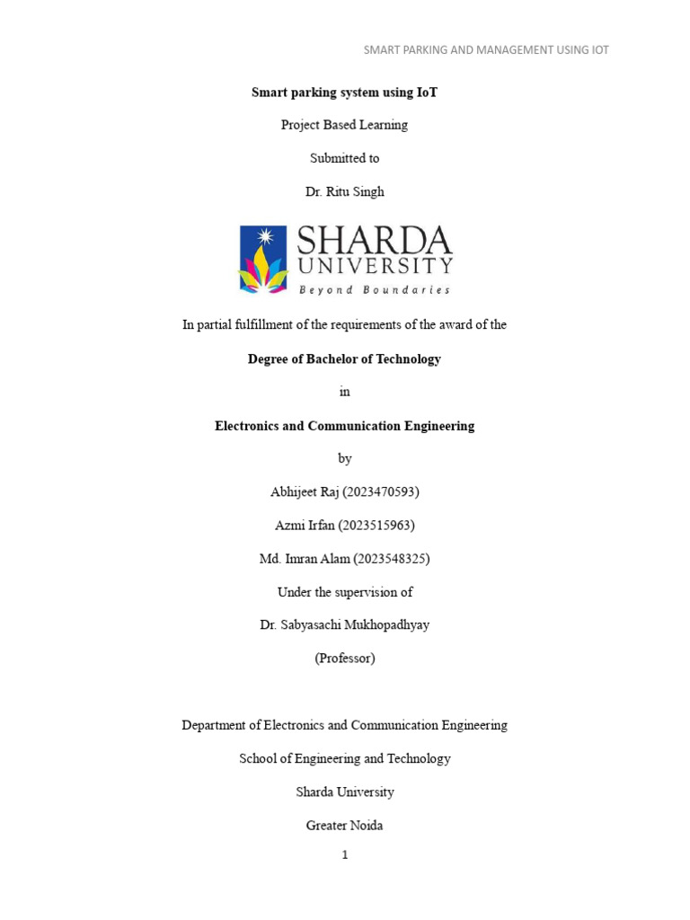 PBL Report | PDF | Internet Of Things | Parking