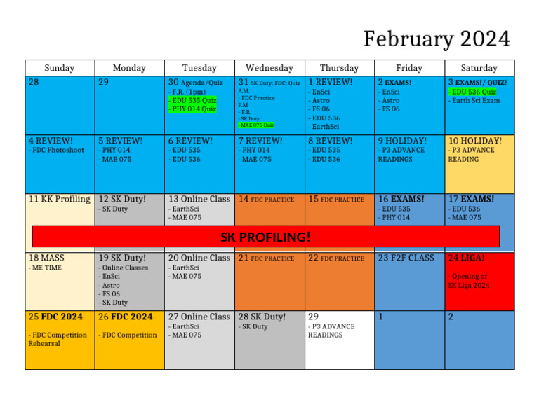 Feb 2024 Calendar of Sched | PDF