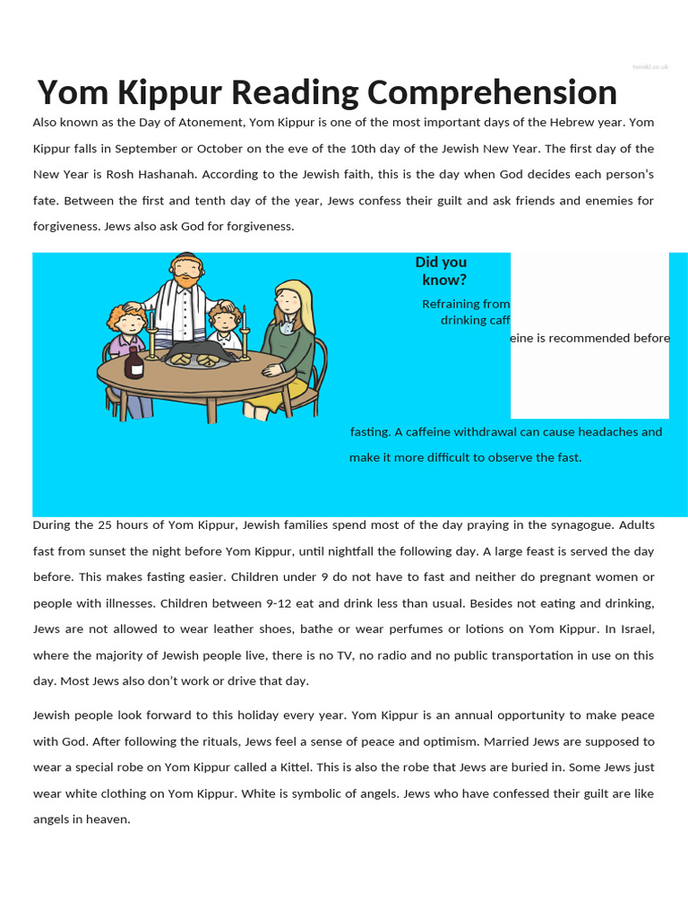 Yom Kippur: Observances and Significance | PDF | Yom Kippur | Jews And ...