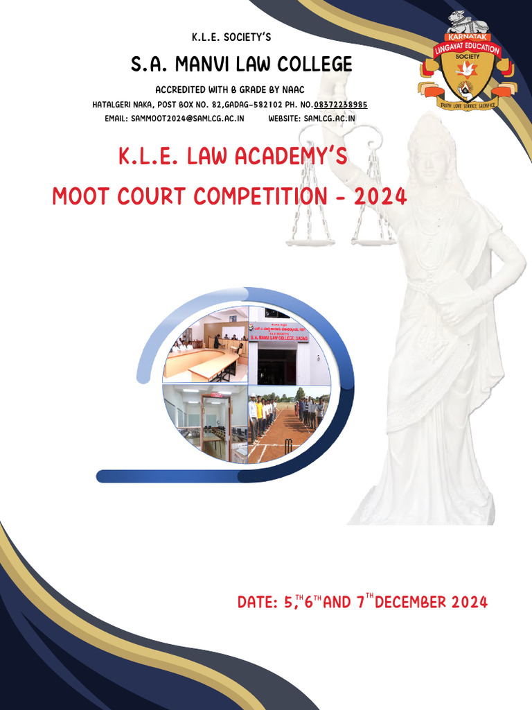 K.L.E. Law Academys Moot Court Competition 2024 - Compressed | PDF