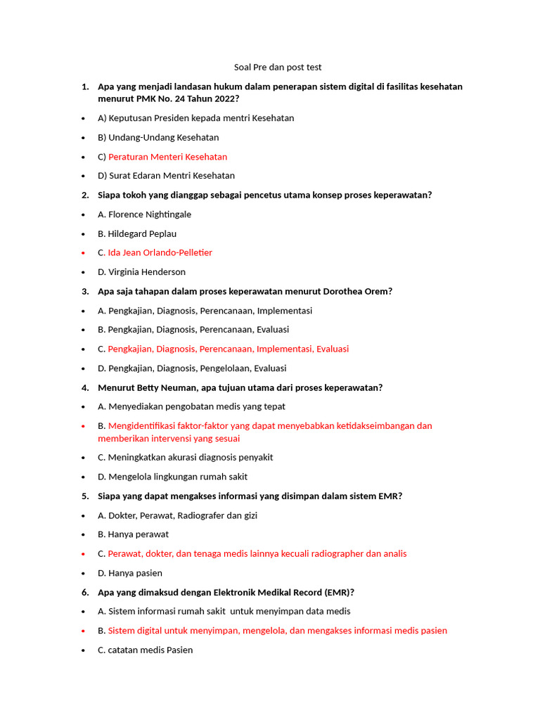 Soal Pre Dan Post Test | PDF