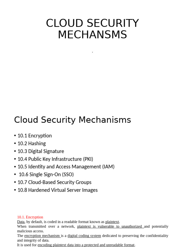 Cloud Security Mechansms | PDF | Encryption | Key (Cryptography)