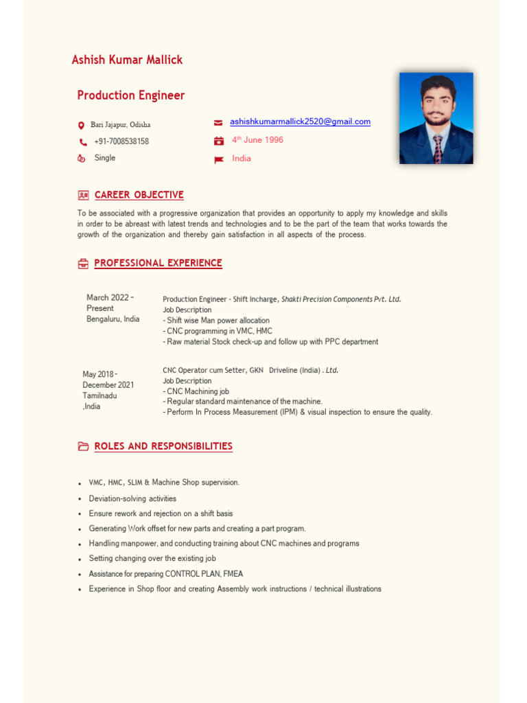 Asish Resume | PDF | Numerical Control | Engineering