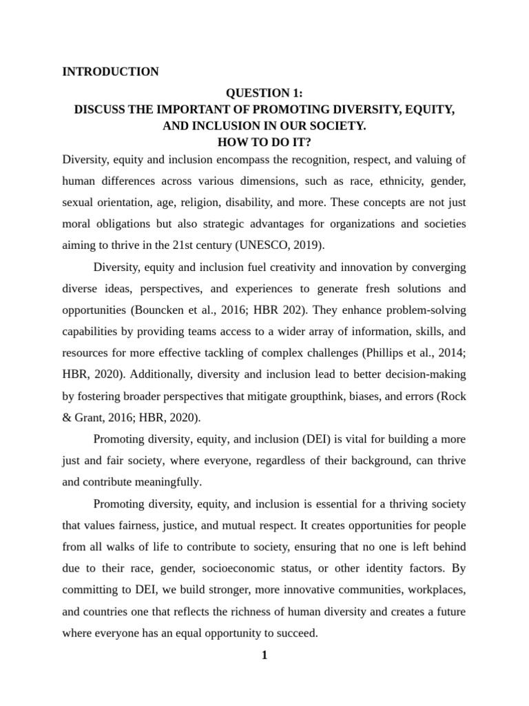 Diversity Equity and Inclusion | PDF | Diversity (Business) | Social ...