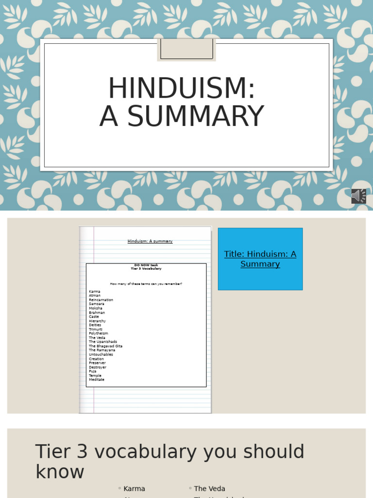 Overview of Hinduism and Key Concepts | PDF | Hindu Deities | Vedas