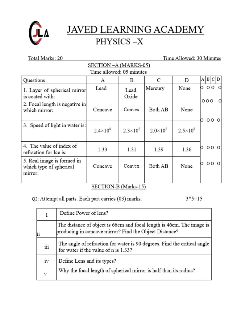 Physics - 10thh | PDF | Electromagnetic Radiation | Optics