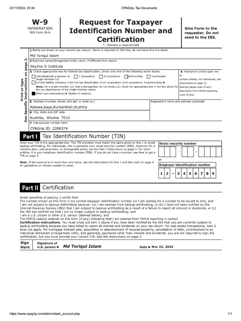 Tax Document | PDF