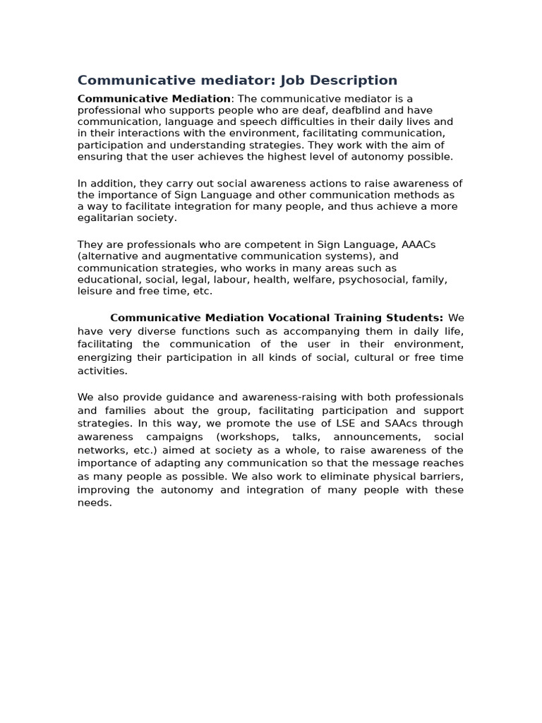 Communicative Mediator English | PDF