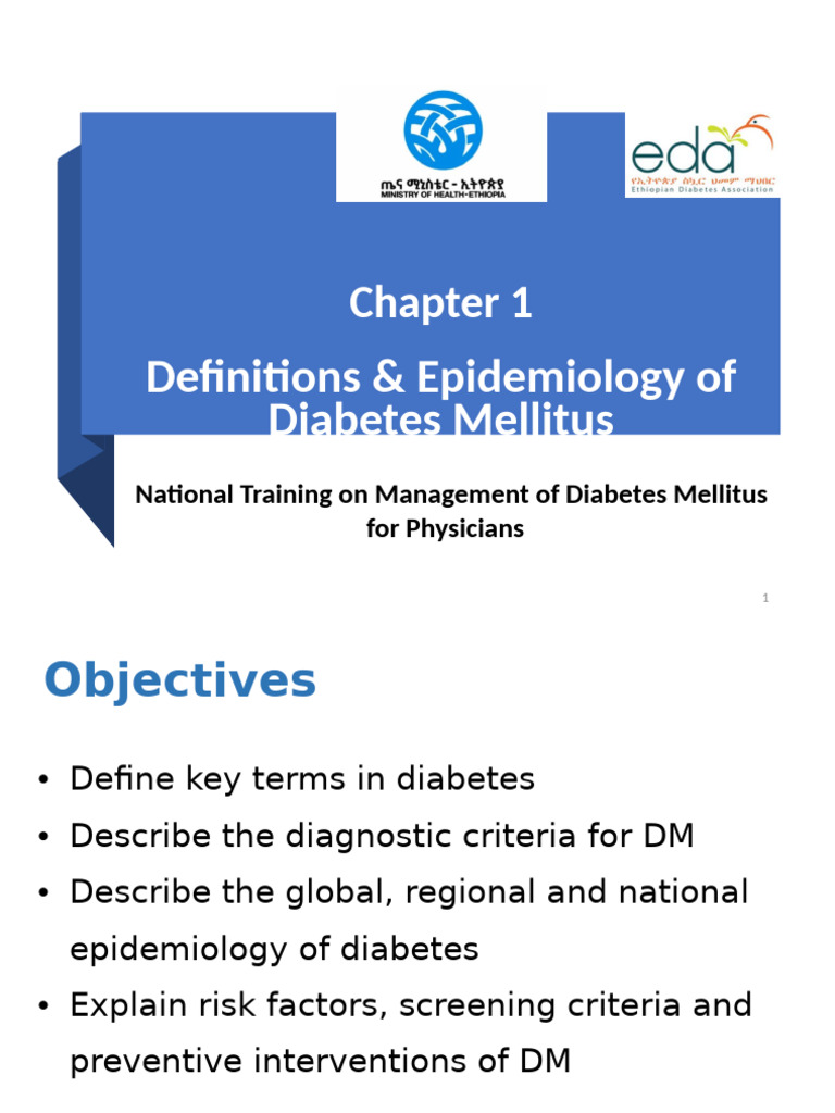 Chapter 1 Definition and Epidemiology of DM | PDF | Prediabetes | Diabetes