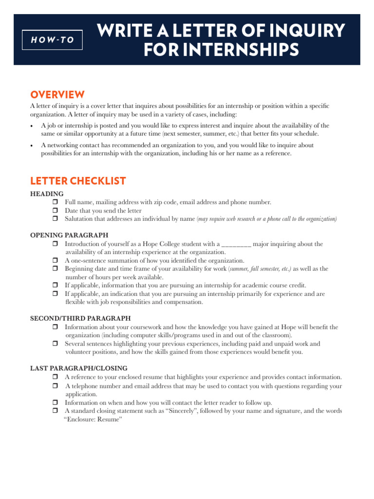 Letter Inquiry Web | PDF | Internship | Job Hunting