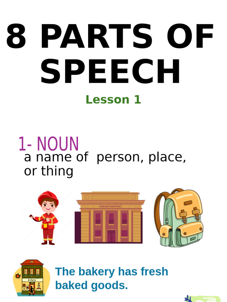 Lesson 1 Parts of Speech | PDF | Syntax | Linguistics