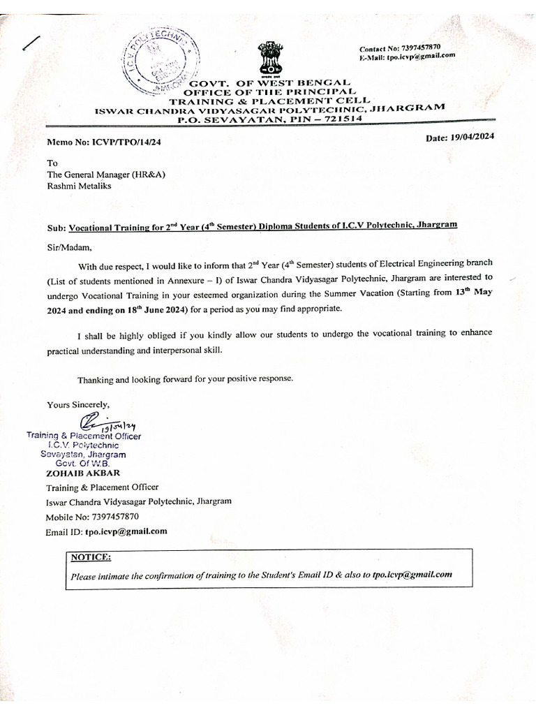 Rashmi Metaliks - Internship | PDF