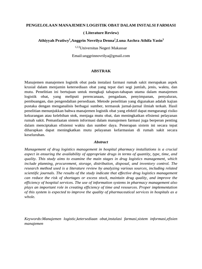 Pengelolaan Manajemn Logistik Obat Dalam Instalsi Farmasiiii | PDF