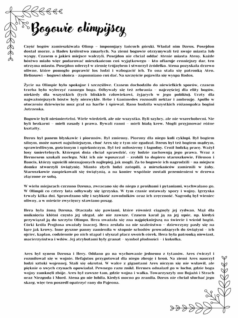1 Bogowie Olimpijscy | PDF