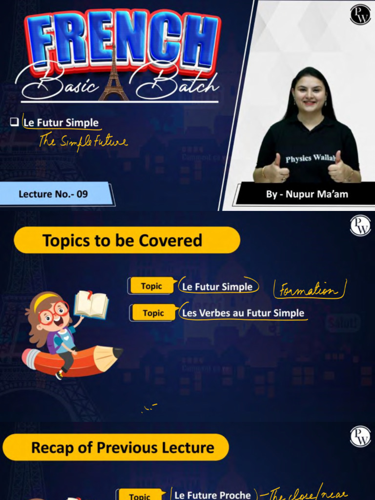Le Futur Simple 09 - Class Notes - French Basics | PDF