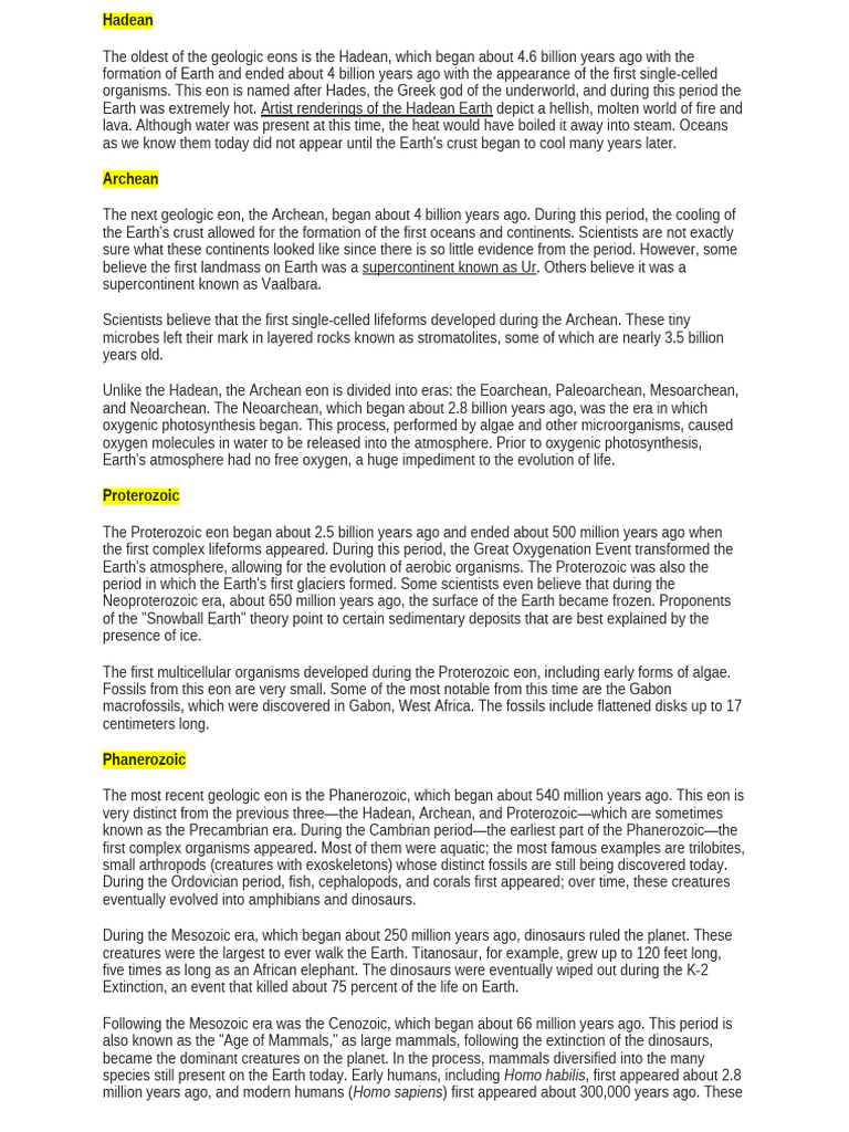 Geologic Time Scale Handouts | PDF | Cretaceous | Earth Sciences