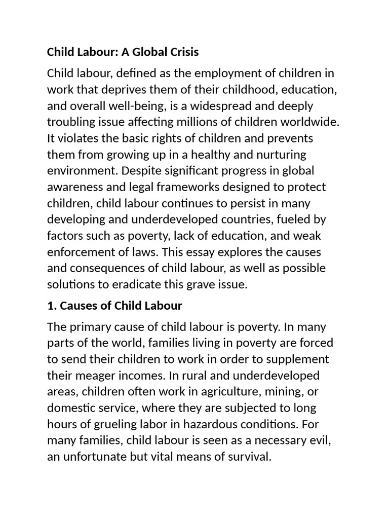Child Labour | PDF | Child Labour | Poverty