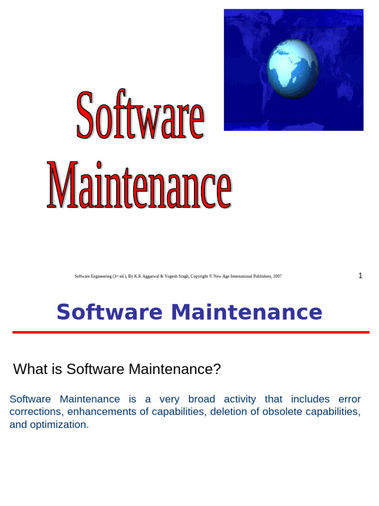 Chapter 9 Software Maintenance | PDF | Software | Engineering