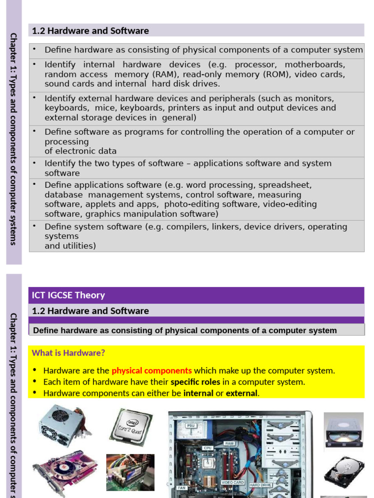 1.1 Hardware and Software | PDF | Computer Hardware | Software