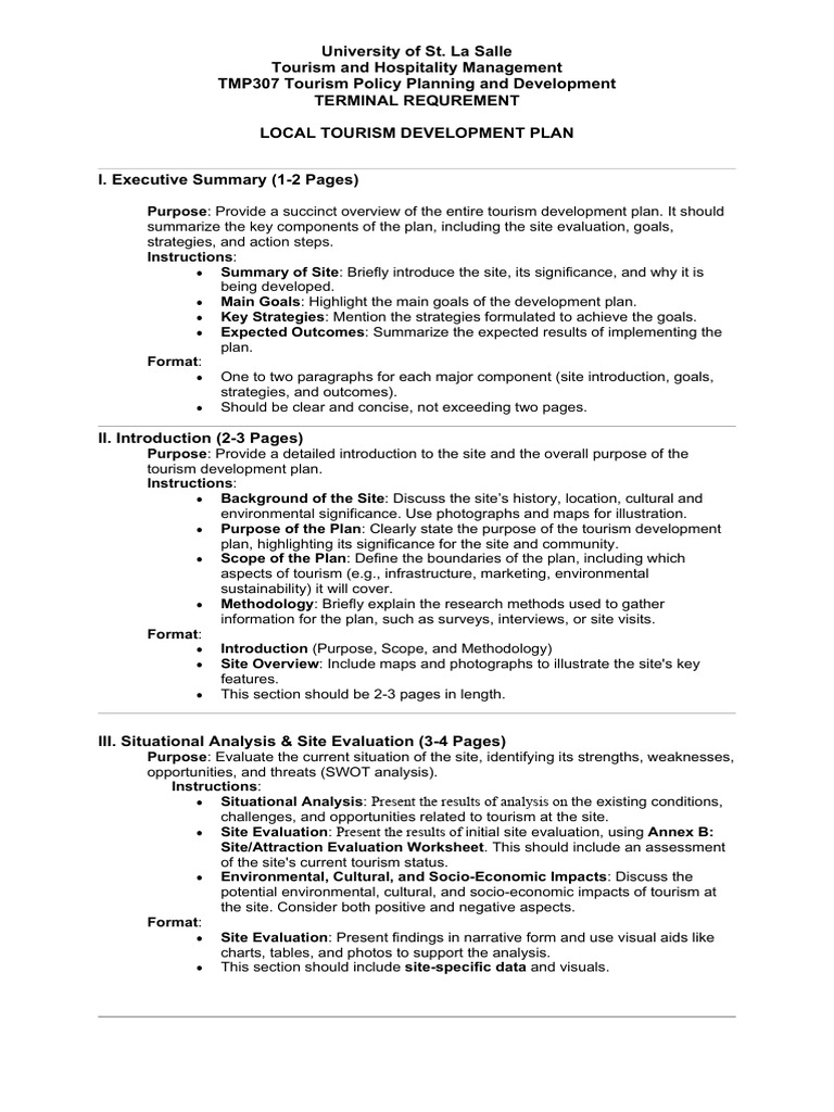 Guidelines Local Tourism Development Plan | PDF | Evaluation | Swot ...