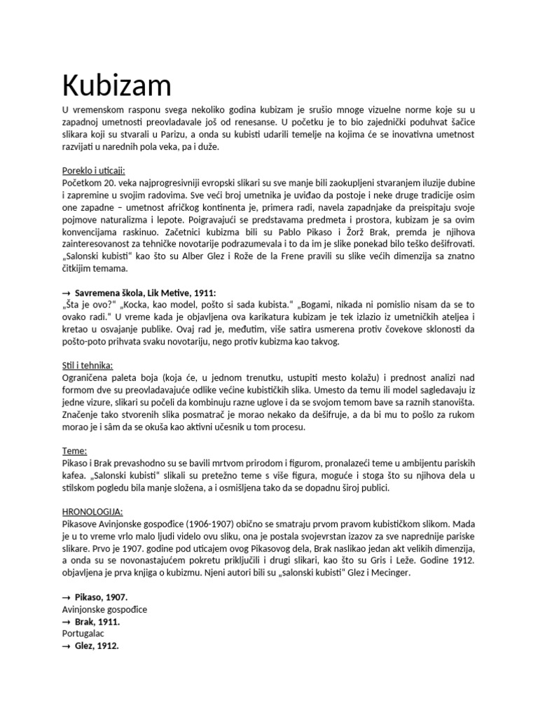 Kubizam I Futurizam | PDF