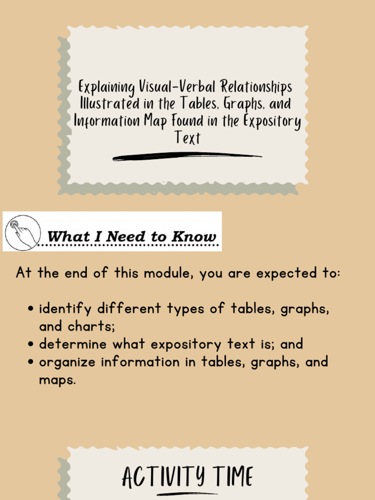 English 8 Explaining Visual-Verbal Relationships Illustrated in Tables ...